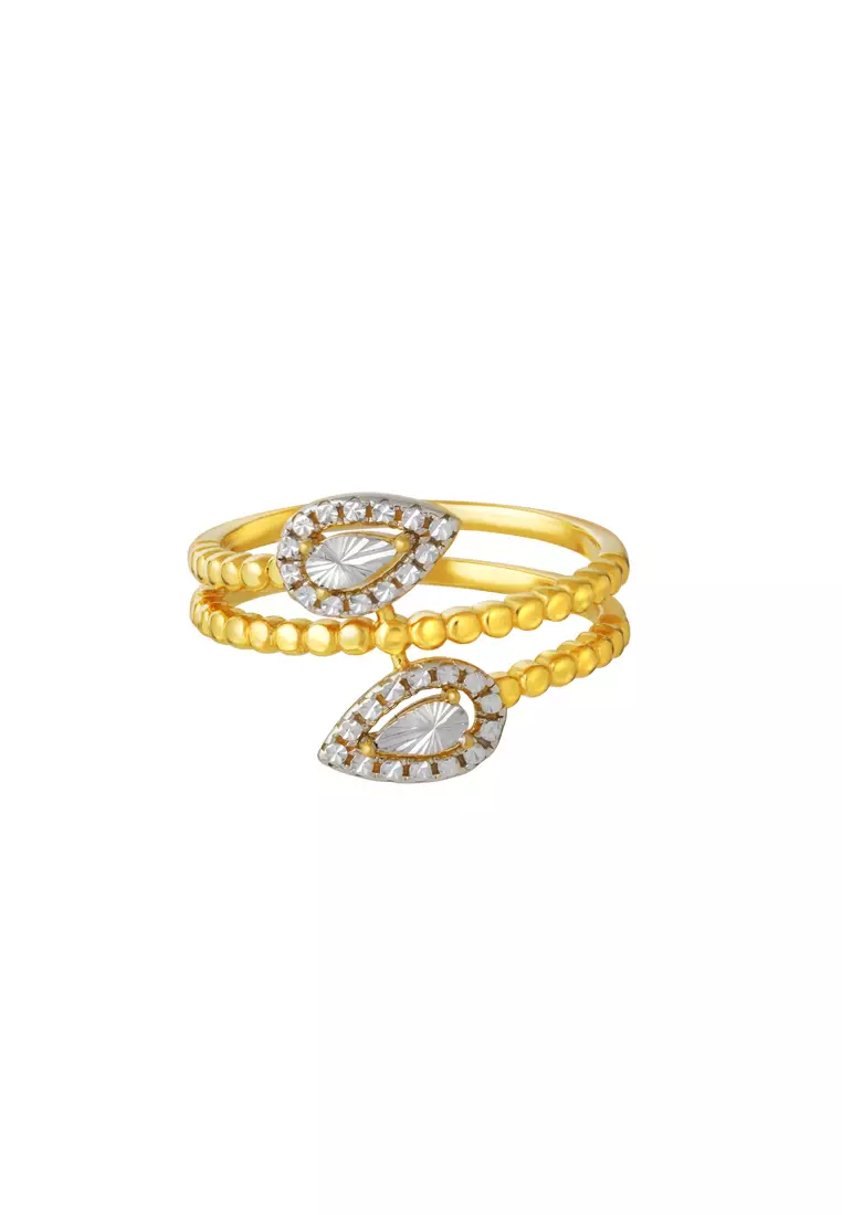 Buy TOMEI TOMEI Diamond Cut Collection Ring, Yellow Gold 916 2025 ...