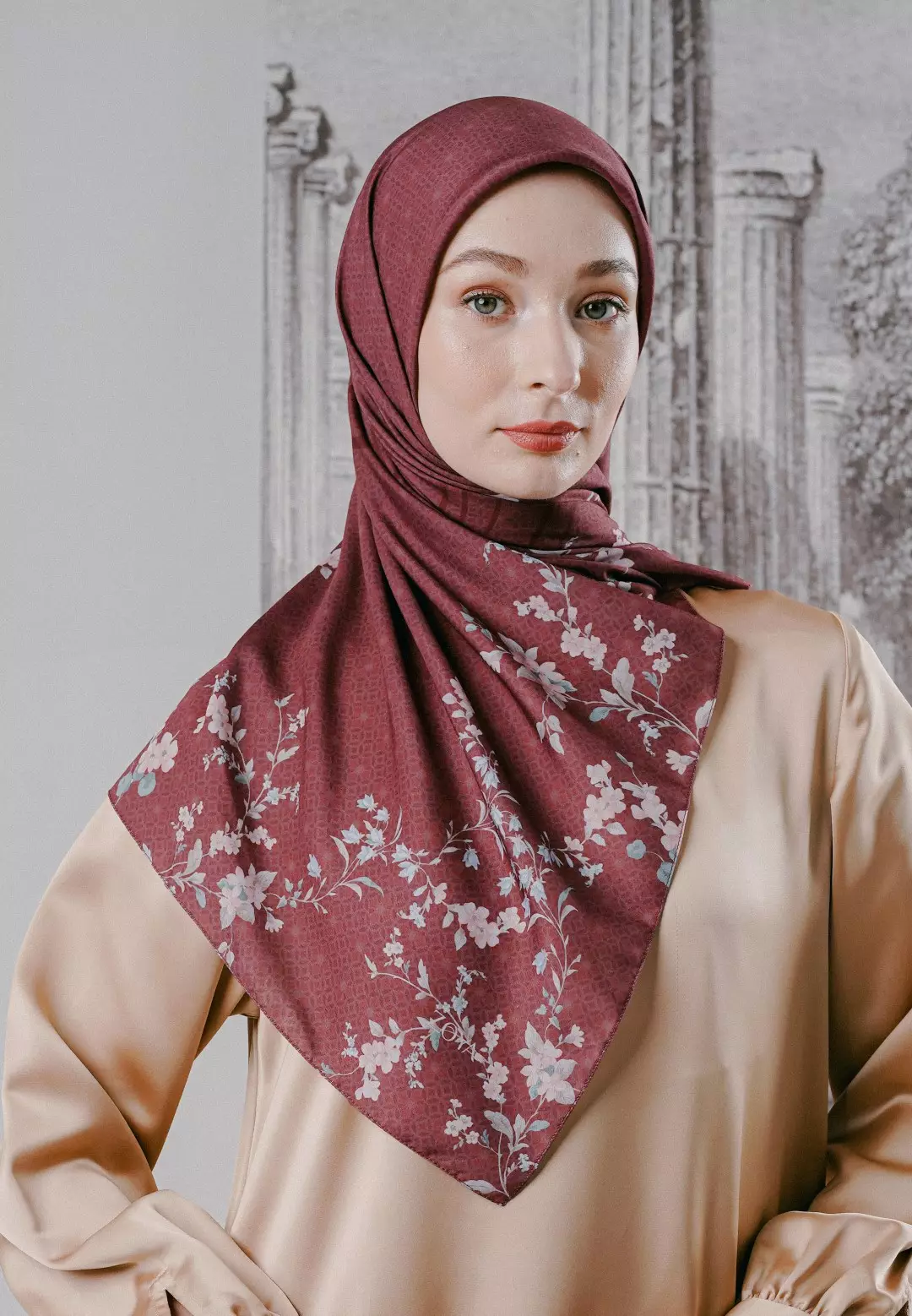 Jual ZOYA MICHELIA Scarf Monacron Dark Brown - Kerudung Hijab Segiempat ...