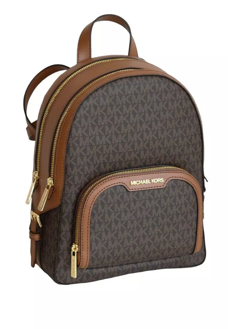 Buy Michael Kors Jaycee Medium Logo Backpack - Brown Online | ZALORA Malaysia