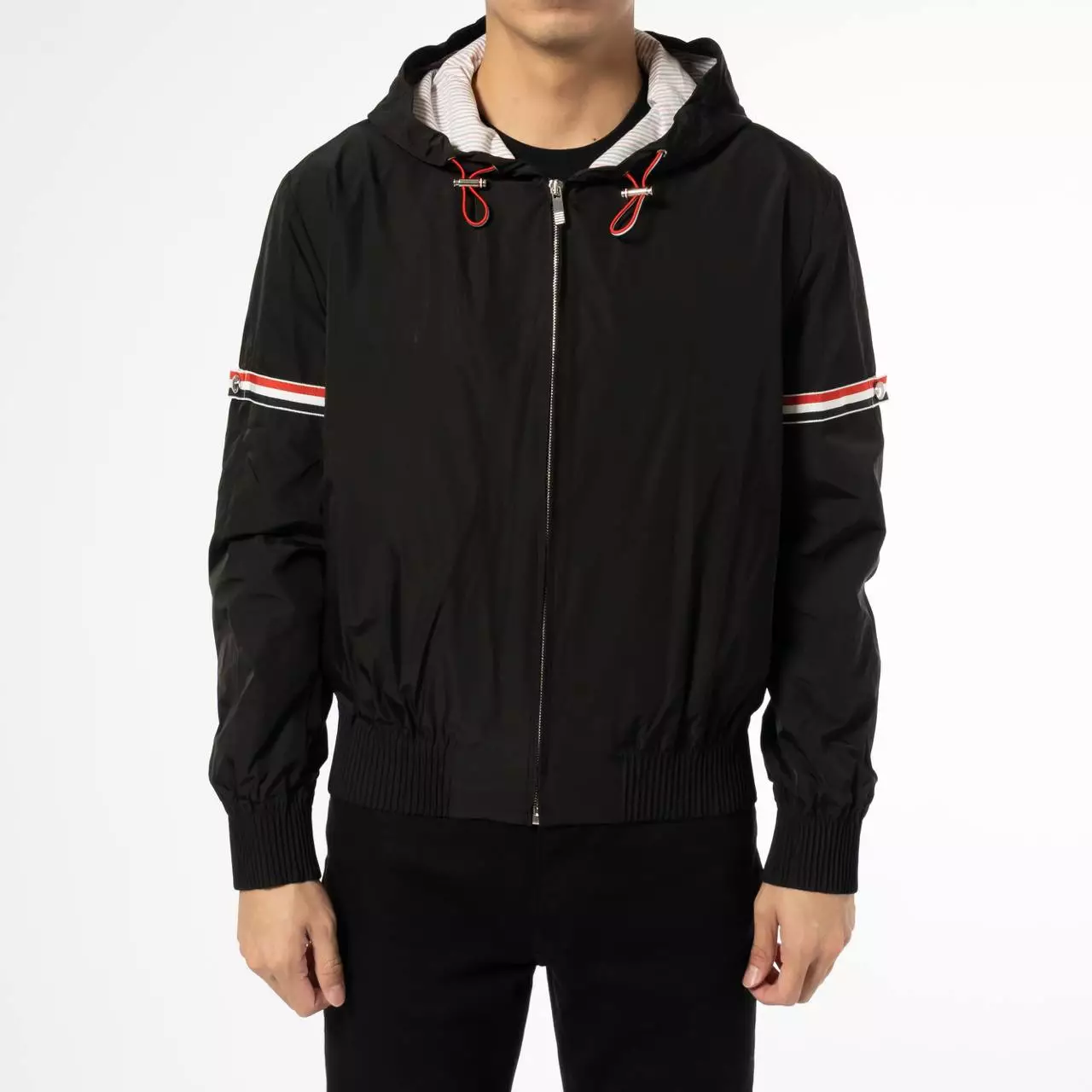 Jual Thom Browne Thom Browne Nylon Tech Armband Hooded Jacket Black ...