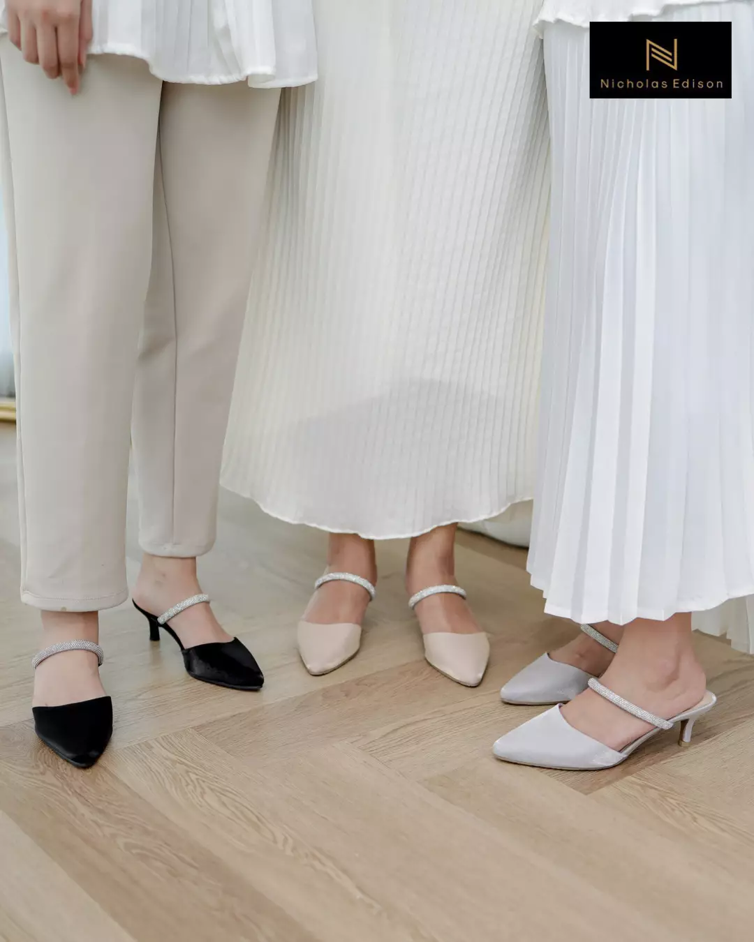 Jual NICHOLAS EDISON Nicholas Edison Heel Alanis Black Original 2024 ...