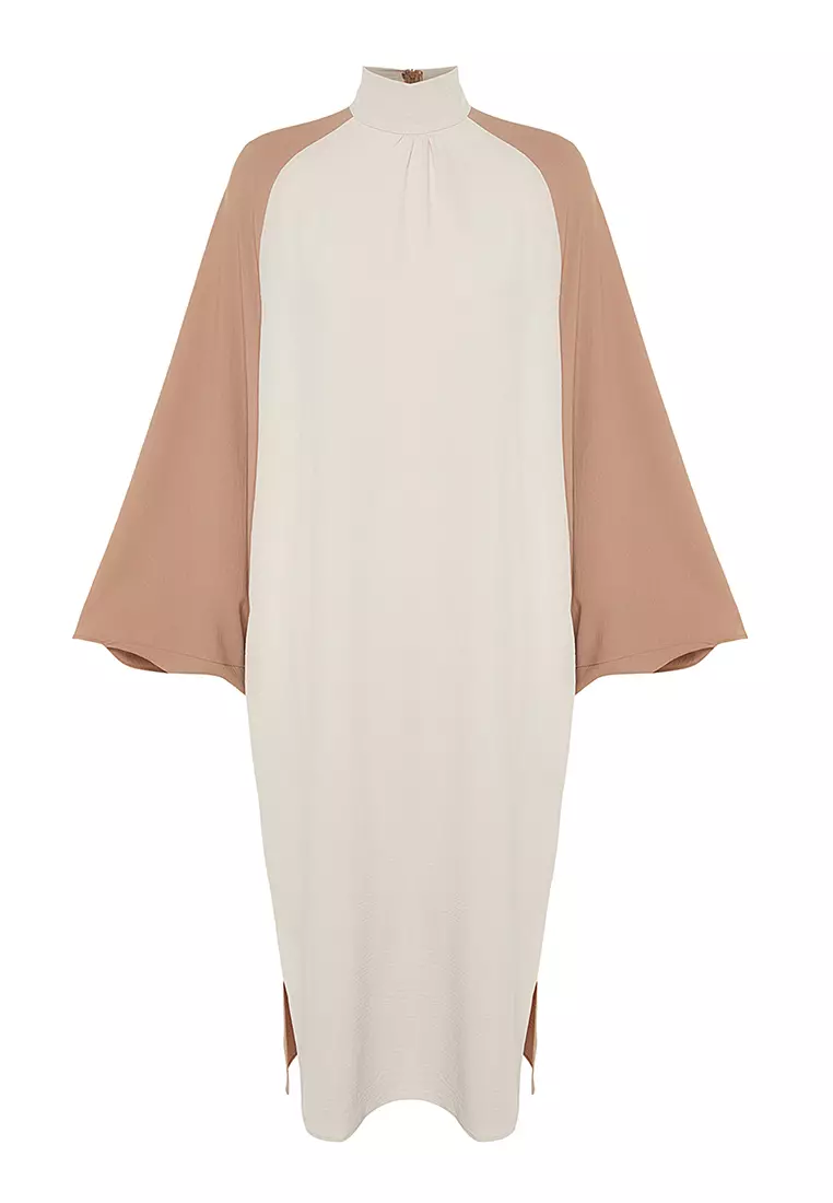 網上選購Trendyol Modest Colorblock Kaftan Dress 2024 系列 | ZALORA香港