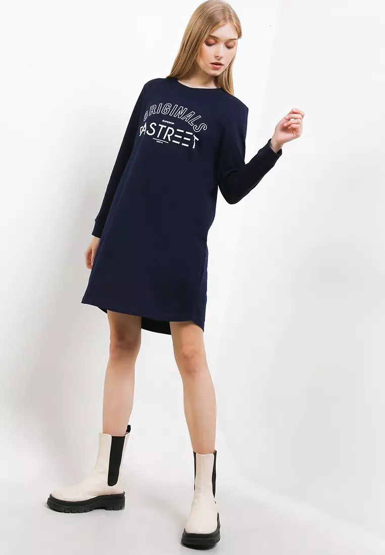 Jual RA Street RA Street Dress Wanita Lengan Panjang Nectari Warna Navy ...