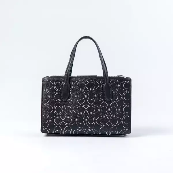 Jual Coach Tas COACH MONOGRAM STICHING SHW BLACK MINI ZIP TOP HANDLE ...