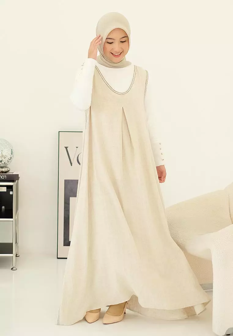 Jual Lozy Hijab Lozy Hijab - Hagia Overall Cream Almond Original 2024 ...