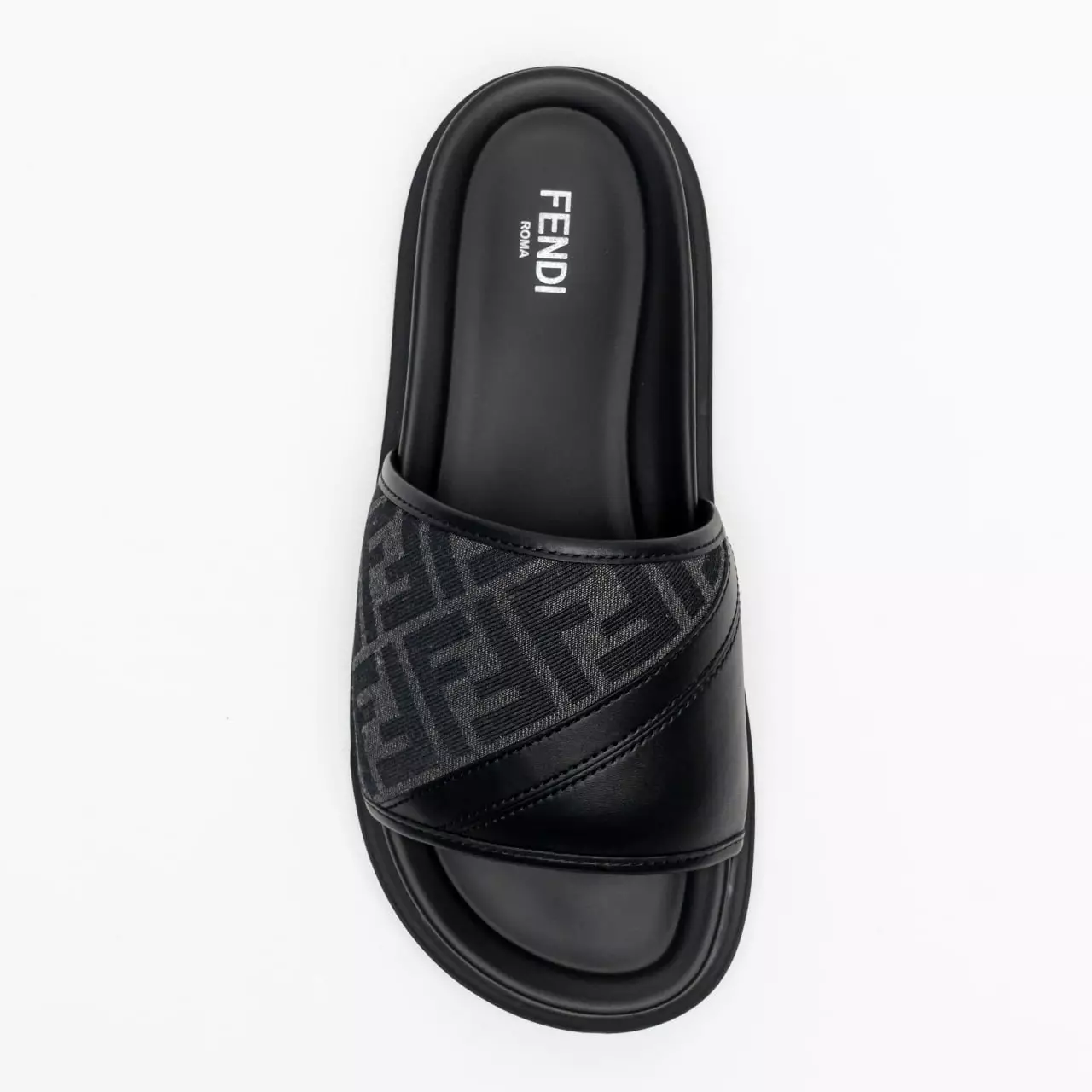 Jual Fendi Fendi FF Diagonal Slides Jacquard Grey Original 2024 ...