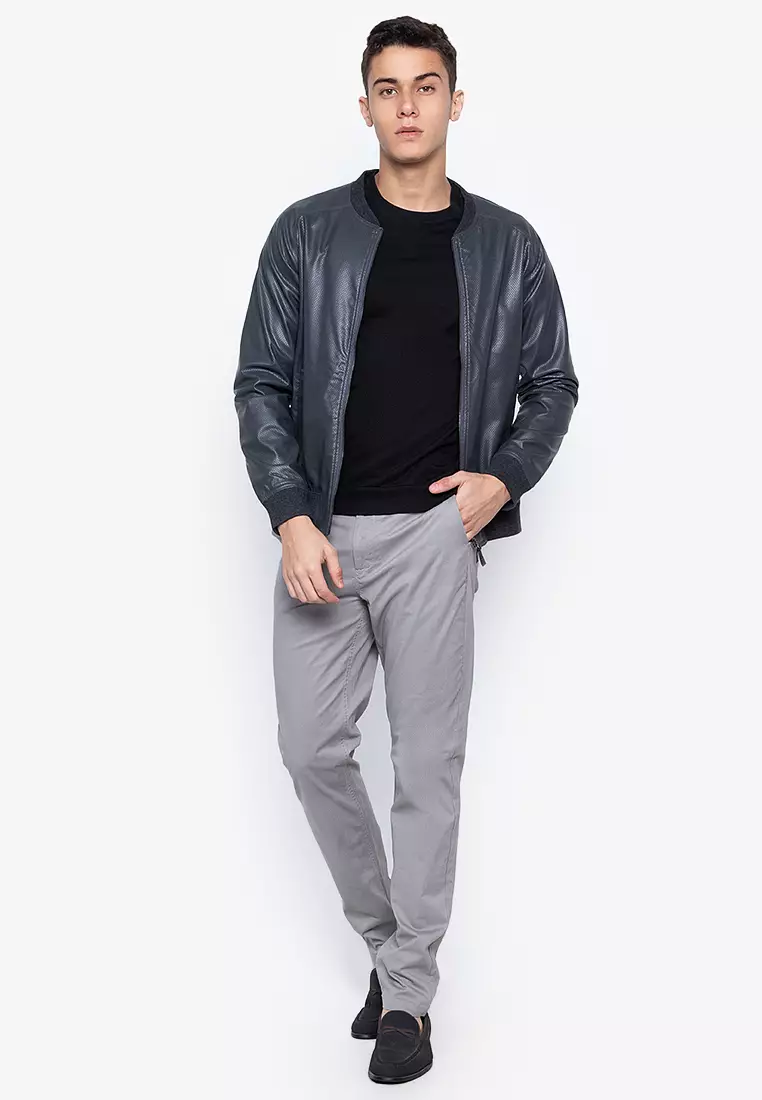 Buy Springfield Slim Micro Print Chino Pants 2024 Online | ZALORA ...