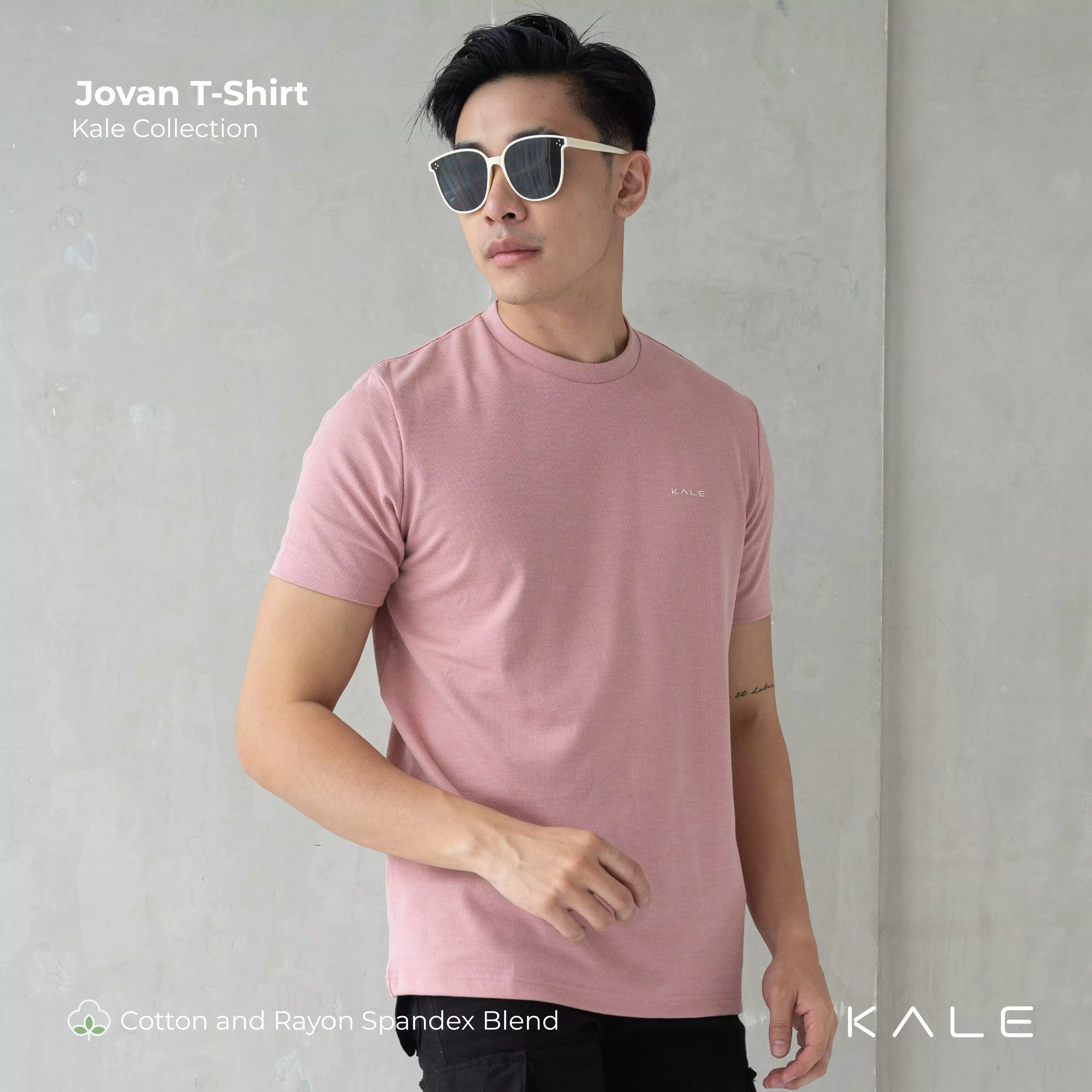 Jual Kale Clothing Kale Jovan Pink / Kaos Pria Basic Polos Lengan ...