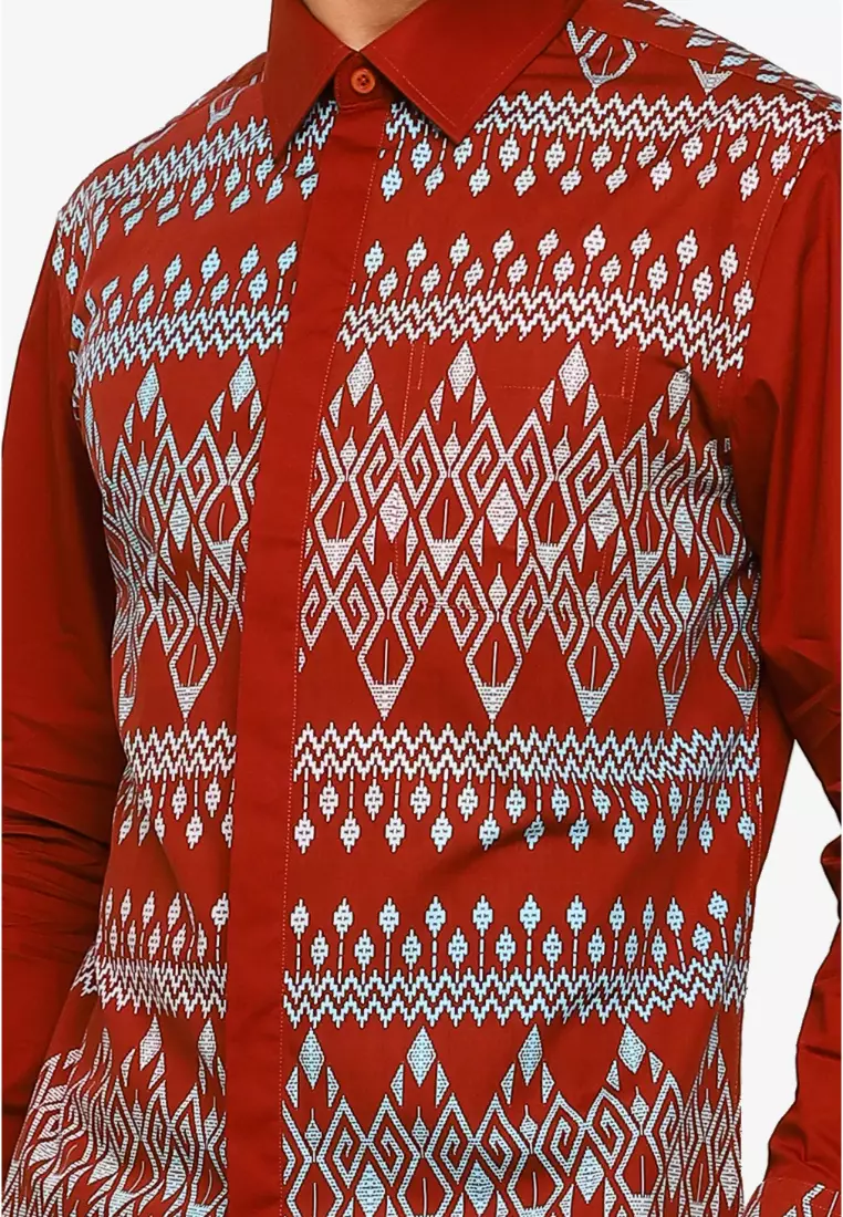 Buy Gene Martino Long Sleeve Batik 2025 Online | ZALORA