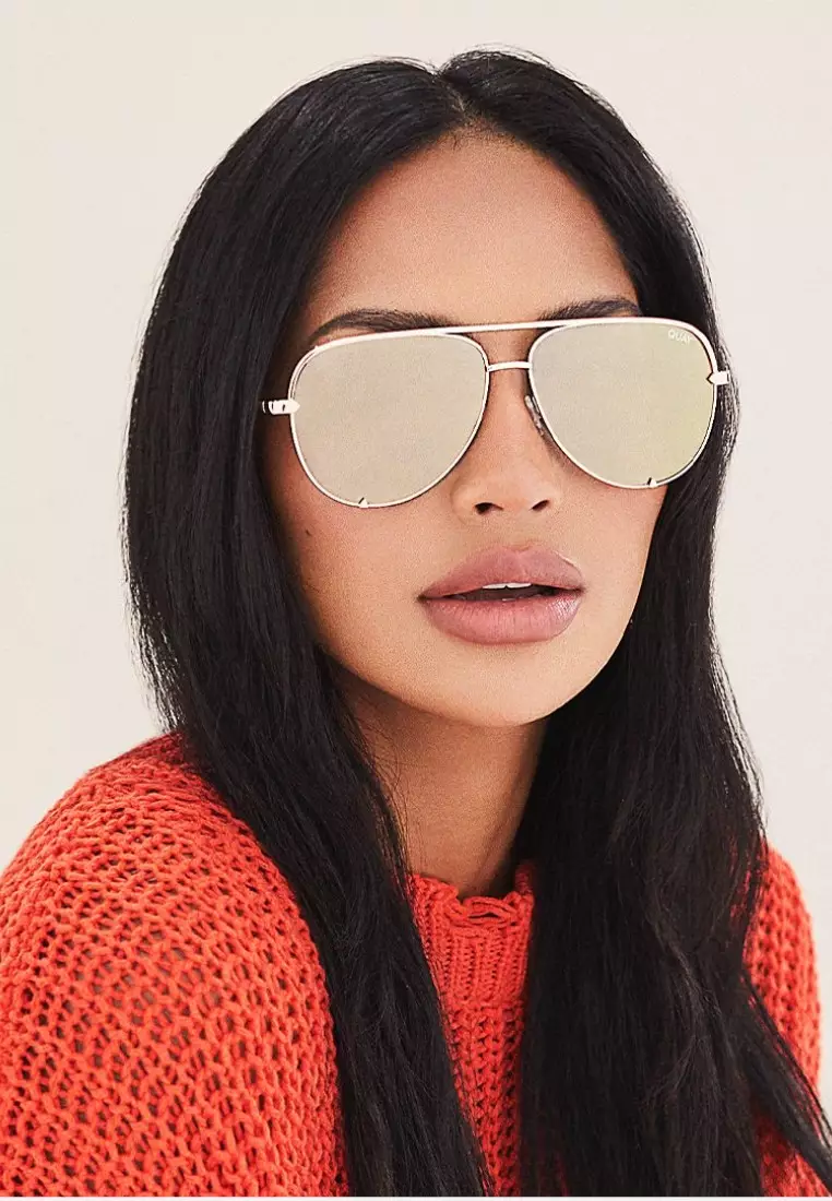 Buy QUAY High Key Large Sunglasses - Gold/Gold Polarized 2025 Online ...