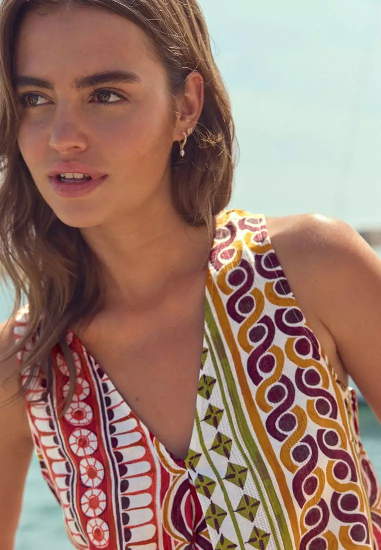 Buy NEXT Linen Blend V-Neck Summer Top Online | ZALORA Malaysia