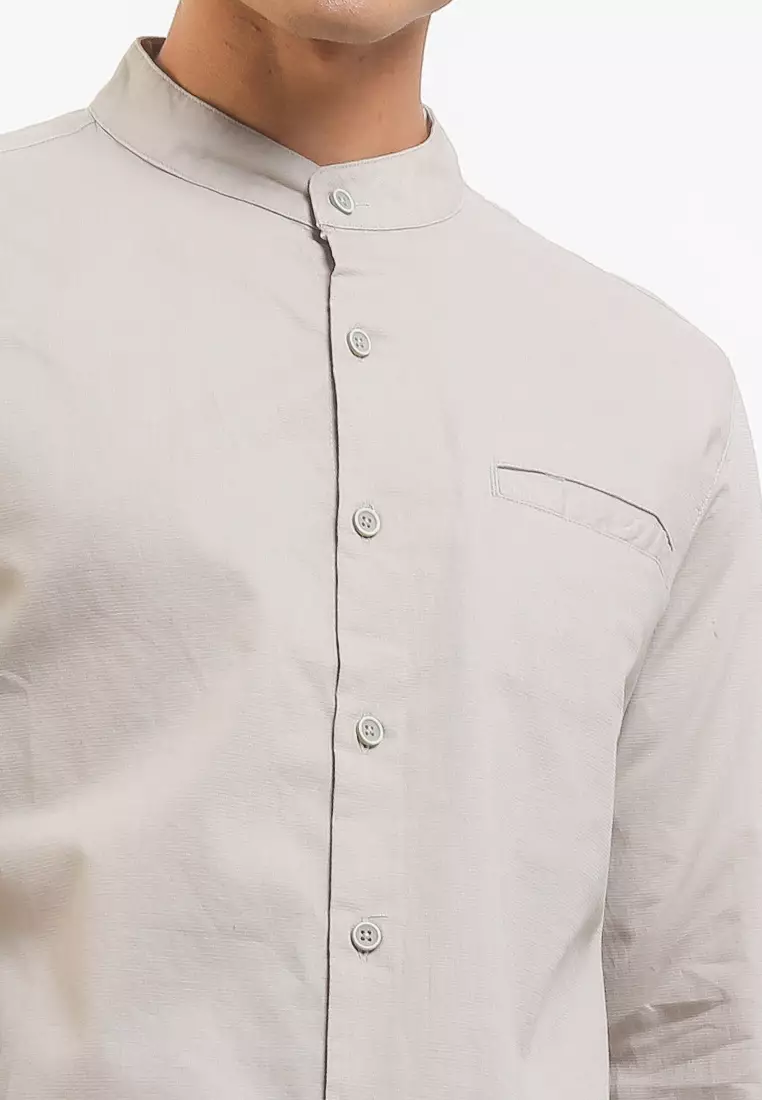Jual TRIPLE TRIPLE Kemeja Panjang Slim Fit (LS MC 501) - Light Grey ...