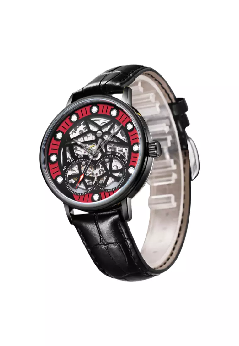 Buy OPCHIC Genuine Leather Hollow Automatic Mechanical Watch 2025 ...