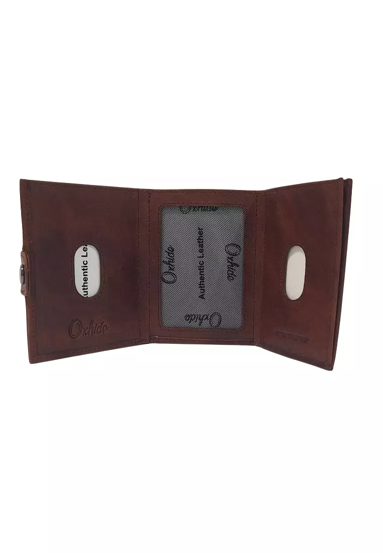 Buy Oxhide Oxhide Compact wallet in Vintage Leather in Brown colour ...
