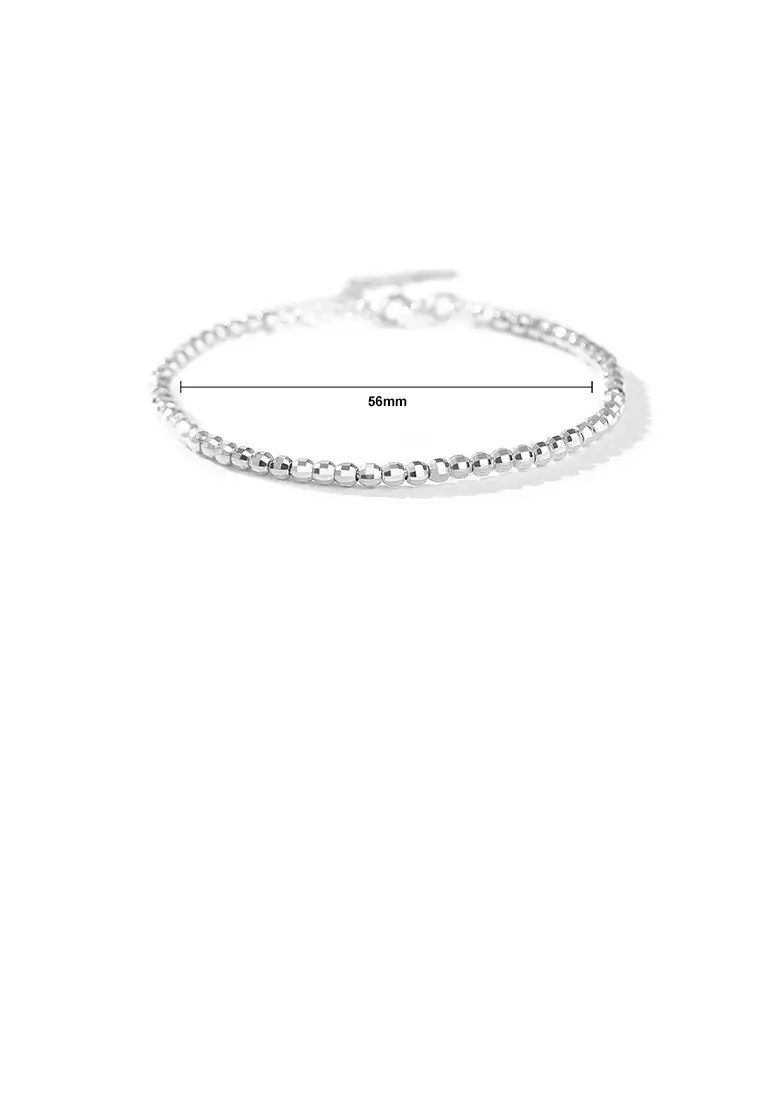 Buy SOEOES 925 Sterling Silver Simple and Fashion Geometric Round Beaded Bangle 2025 Online | ZALORA