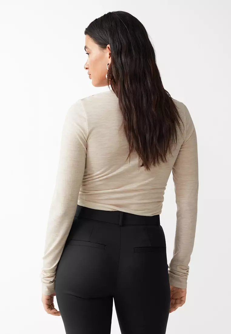 Buy And Other Stories Fitted Wool Shirred Top 2025 Online Zalora