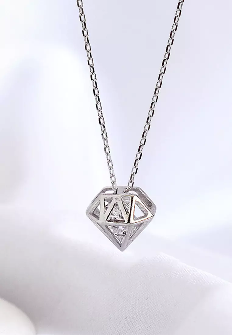 Buy LYCKA LDR9130 S925 Silver Sparkling Diamond Necklace Online | ZALORA Malaysia