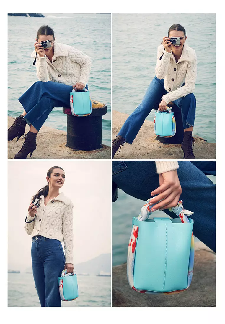 Buy RO Bags Terranova Felucca Mini Top Handle Bucket Bag in Aqua/Mint ...