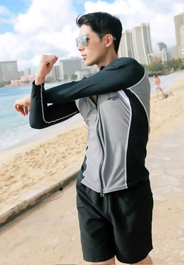 Buy LYCKA LLL3048 Korean Style Men Rash Guard Grey 2025 Online | ZALORA