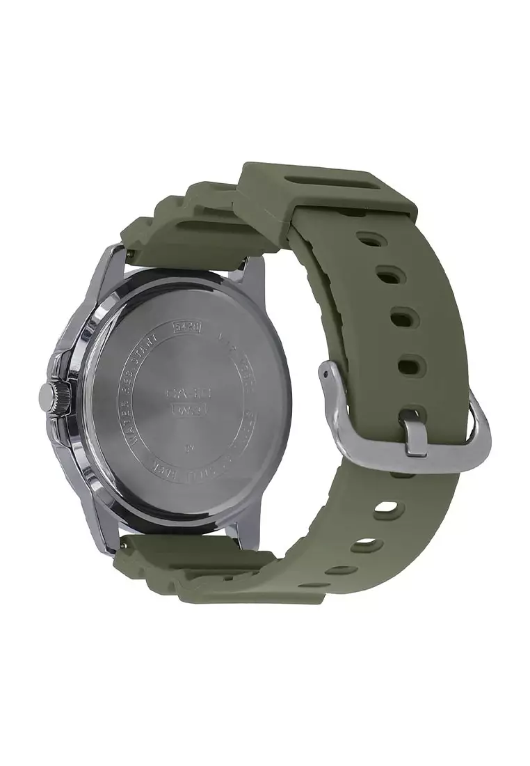 Jual CASIO Casio Jam Tangan Pria - Green Silver White - Rubber Strap ...