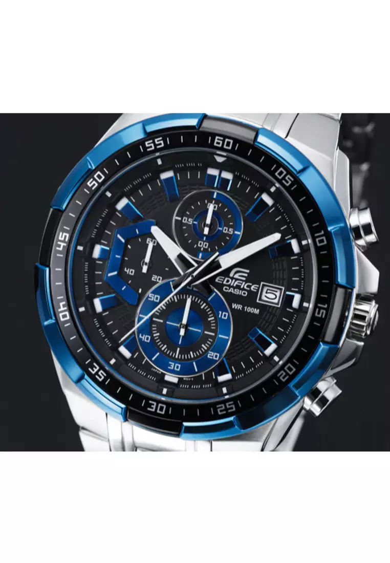 EDIFICE EFR-539D-1A2V Men's Chronograph Watch Black and Blue dial with ...