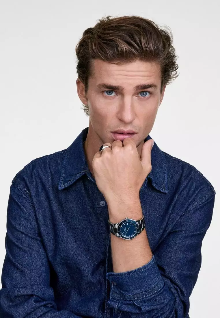 Buy Daniel Wellington Iconic Paradigma Link Blue Enamel - Men Watch ...