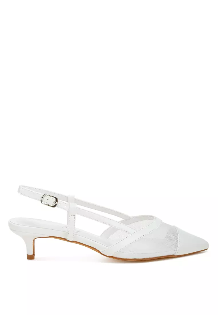Buy London Rag Mesh Slingback Sandals in White Online | ZALORA Malaysia