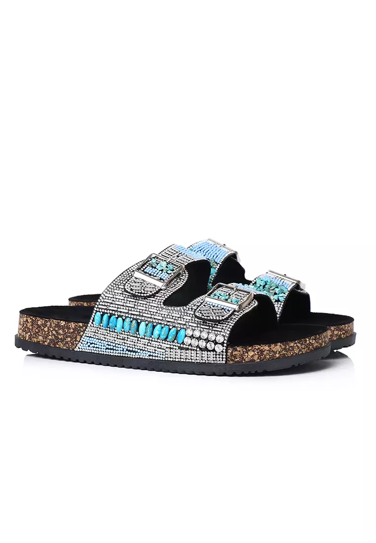 Buy Milliot & Co. Riley Beaded Two Strap Sandals 2025 Online | ZALORA ...