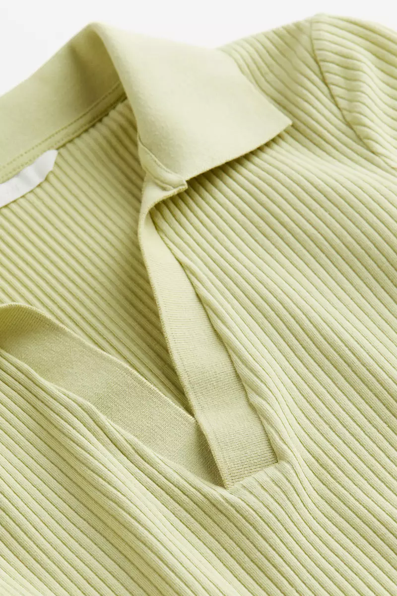 Buy H&M Ribbed collared top Online | ZALORA Malaysia