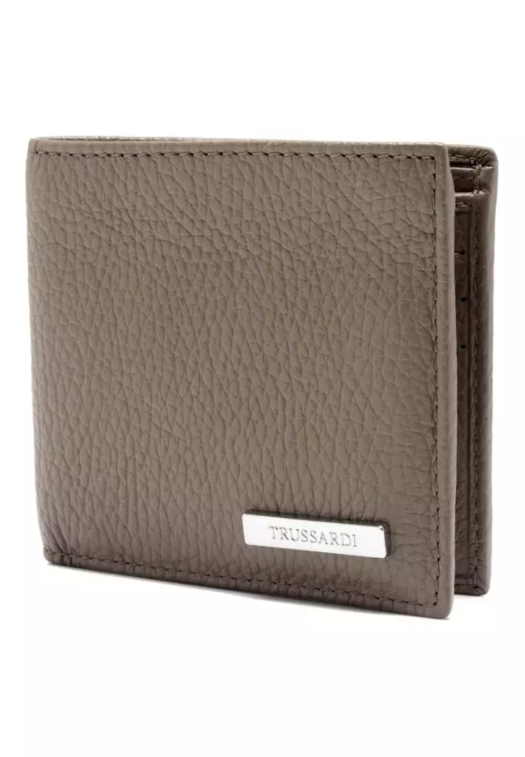 Buy Trussardi Trussardi Bifold Leather Wallet (Taupe) Online | ZALORA ...