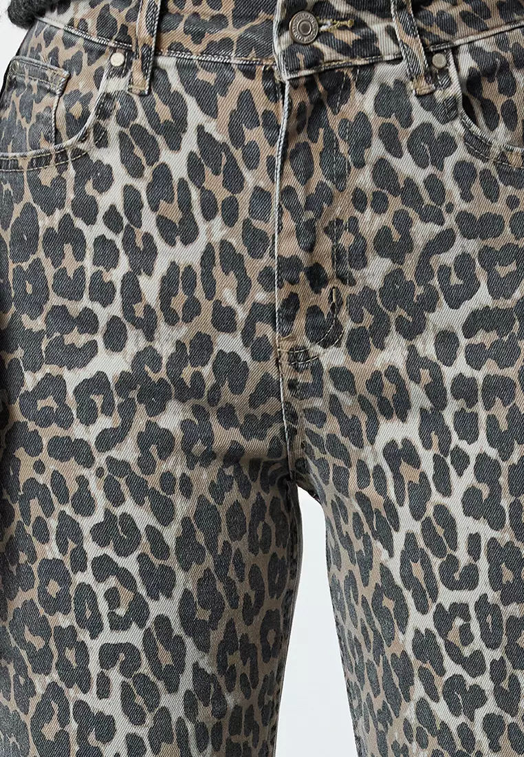 Buy Trendyol Leopard Printed Wide Legs Jeans Online | ZALORA Malaysia