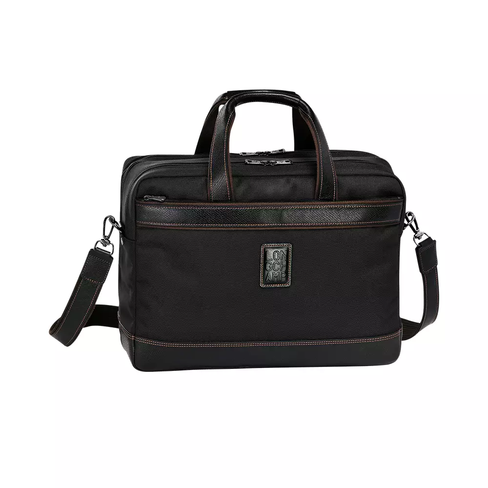 Jual Longchamp Boxford Large Briefcase Canvas Bag Black Original 2026 ...