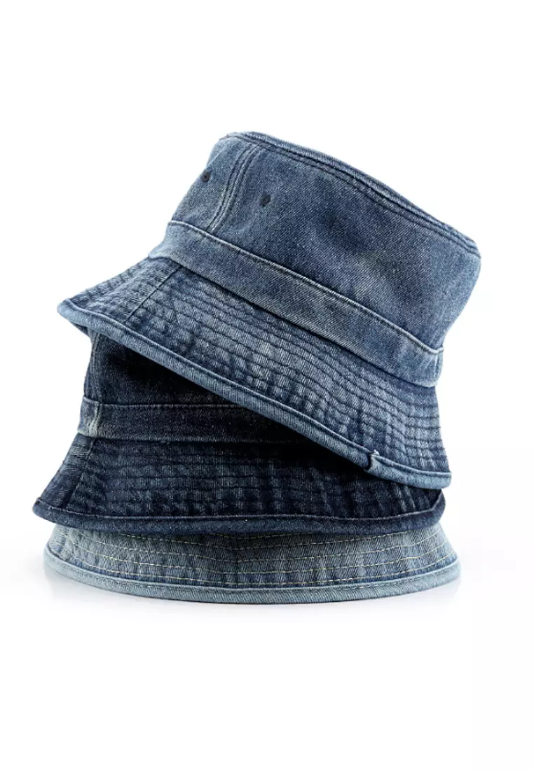 Buy Kings Collection Blue Denim Bucket Hat KCHT2205 2025 Online | ZALORA