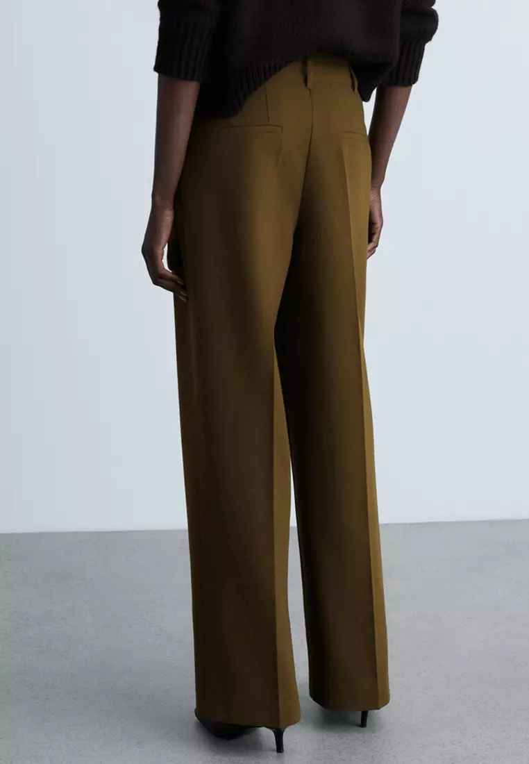 Buy Mango Straight-Fit Pleated Trousers 2025 Online | ZALORA Philippines