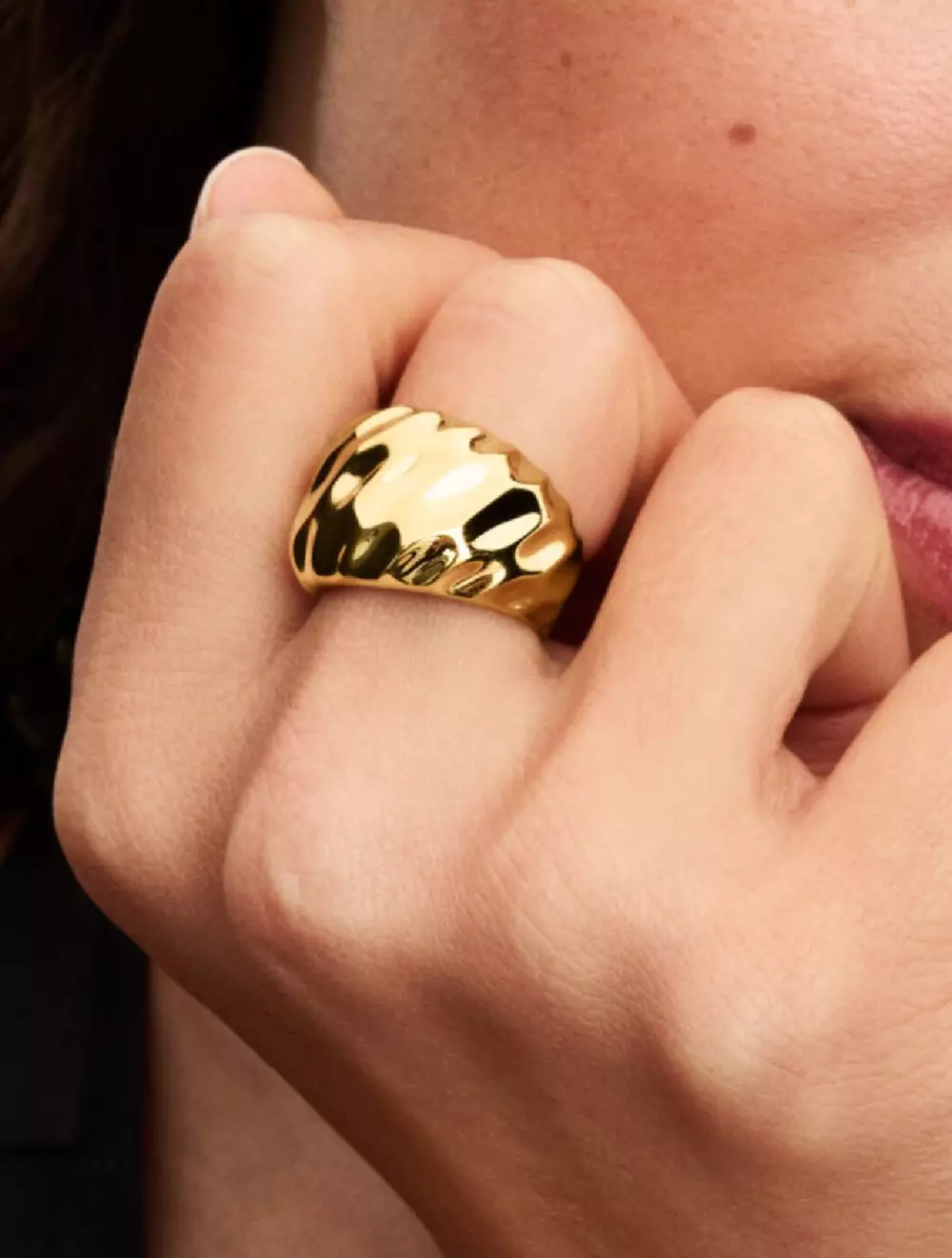 Jual PANDORA Texture 14k gold-plated ring Original 2025 | ZALORA ...