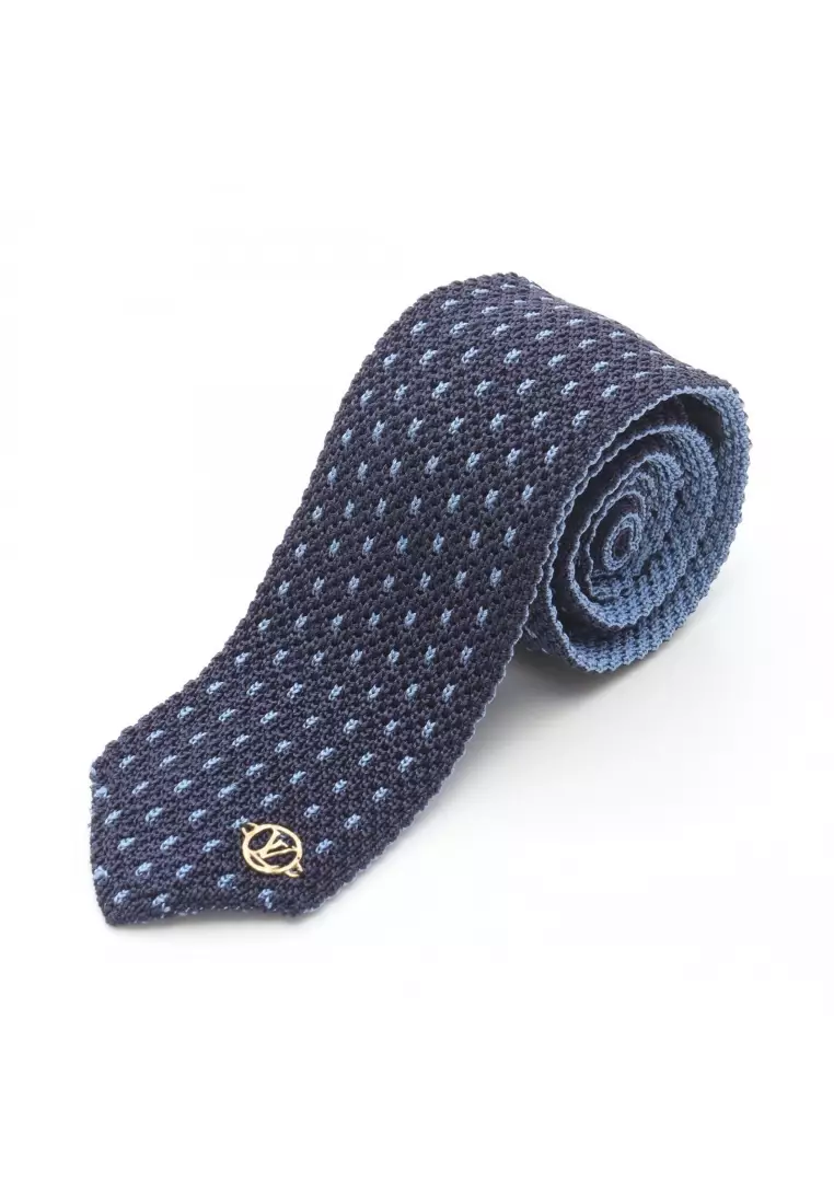 Buy Louis Vuitton Pre-Loved Louis Vuitton knit tie silk Navy blue 2026 ...