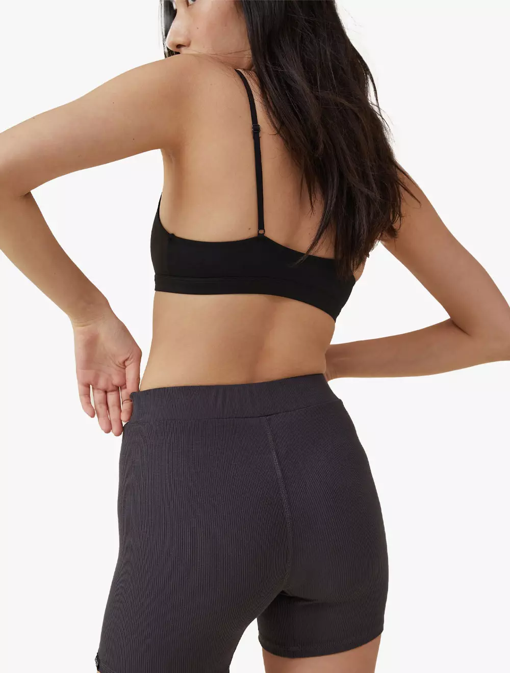 Jual Cotton On Body Cotton On Body - Pakaian Wanita - Sleep Recovery Fitted Short - Black Rib ...