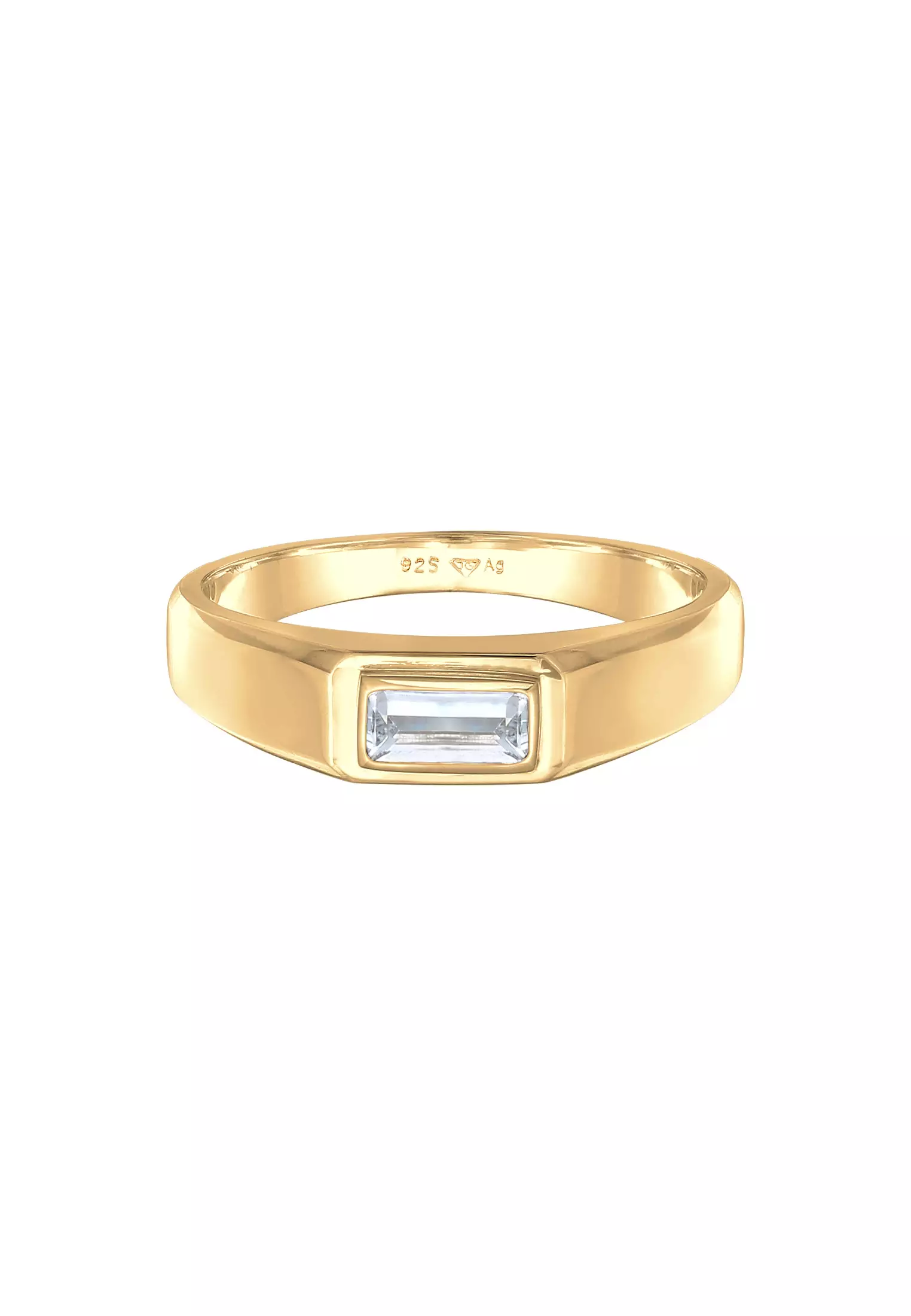 Buy Kuzzoi Men's White Topaz Signet Ring – Gold-Plated 2026 Online | ZALORA