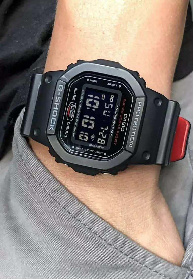Buy G-SHOCK Men Digital Sport Watch DW-5600UHR-1 Black Resin Strap 2026 ...