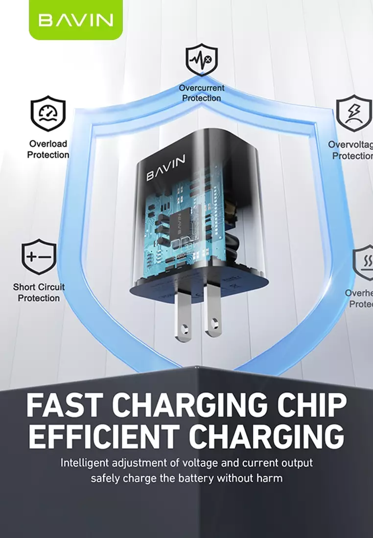 Buy BAVIN BAVIN PC963 33W PD Fast Charging AC Adapter with Dual Port ...