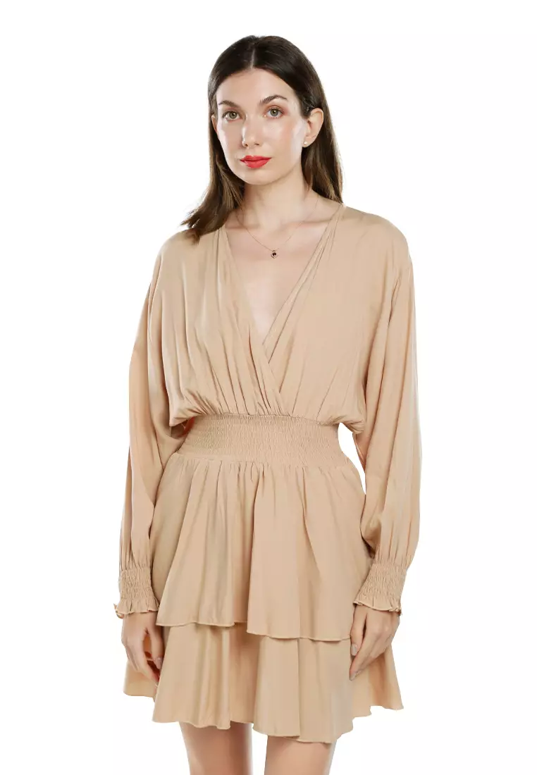 Buy London Rag Beige Long Lantern Sleeves Dress 2025 Online | ZALORA ...