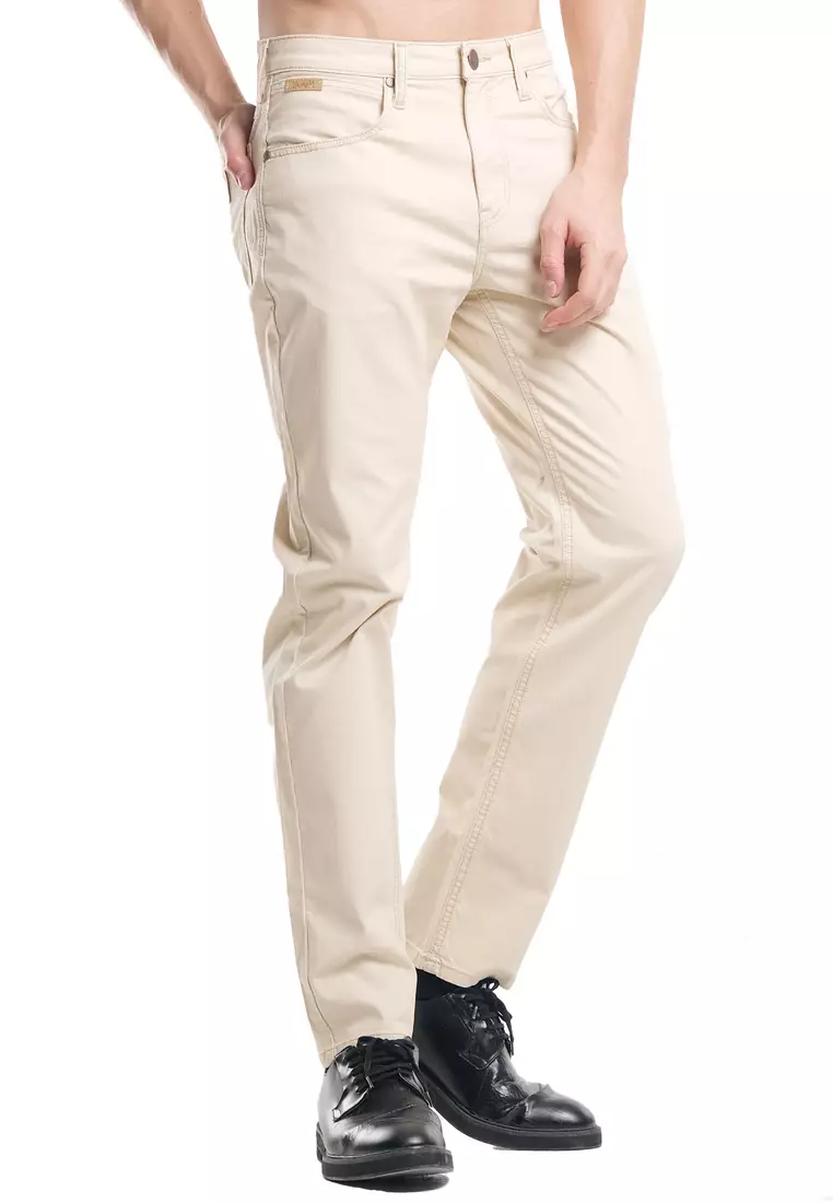 Buy Wrangler Texas Straight Colored Pants for Men in Beige Color 2025 ...