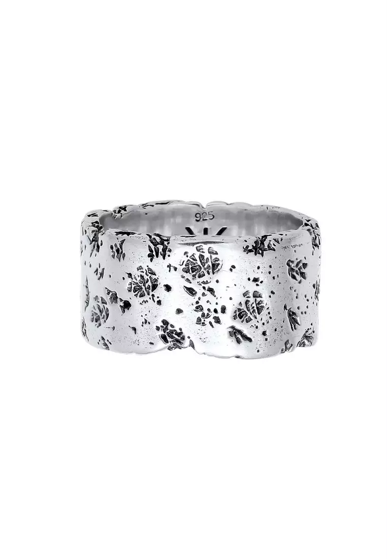 Buy Kuzzoi Men's Silver Distressed Band Ring – Oxidised 2026 Online ...