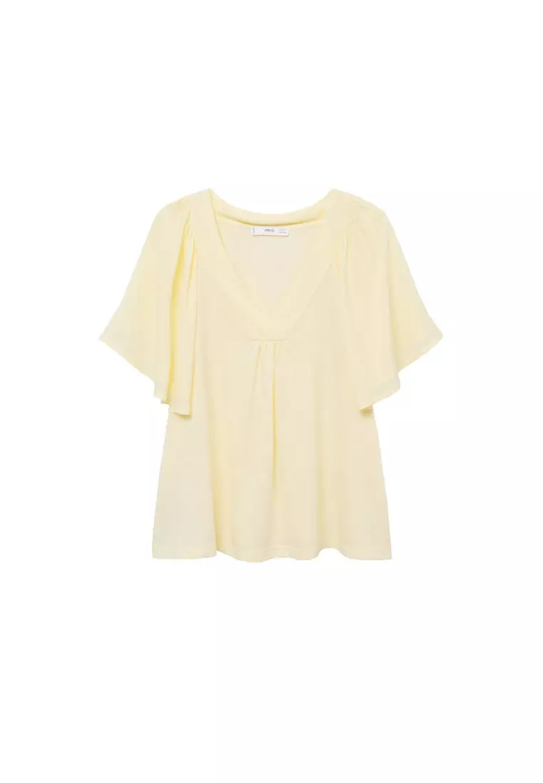 Buy Mango V Neck Flowy Top 2024 Online Zalora Philippines