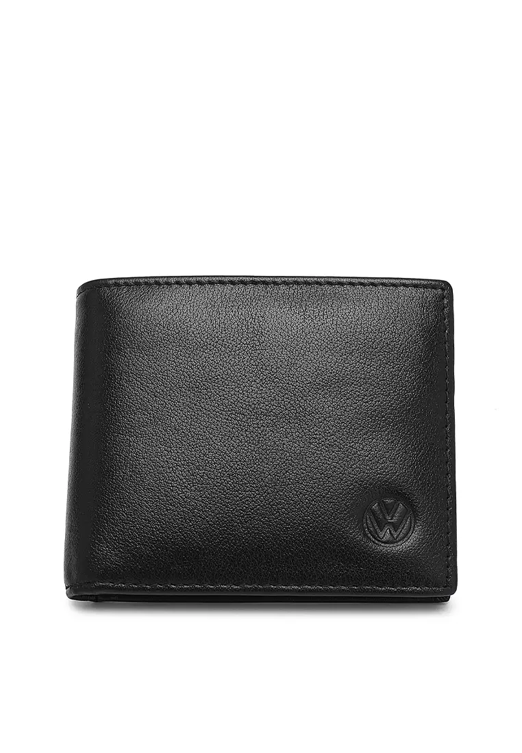 Buy Volkswagen Men's Genuine Leather RFID Blocking Wallet - Black 2025 ...