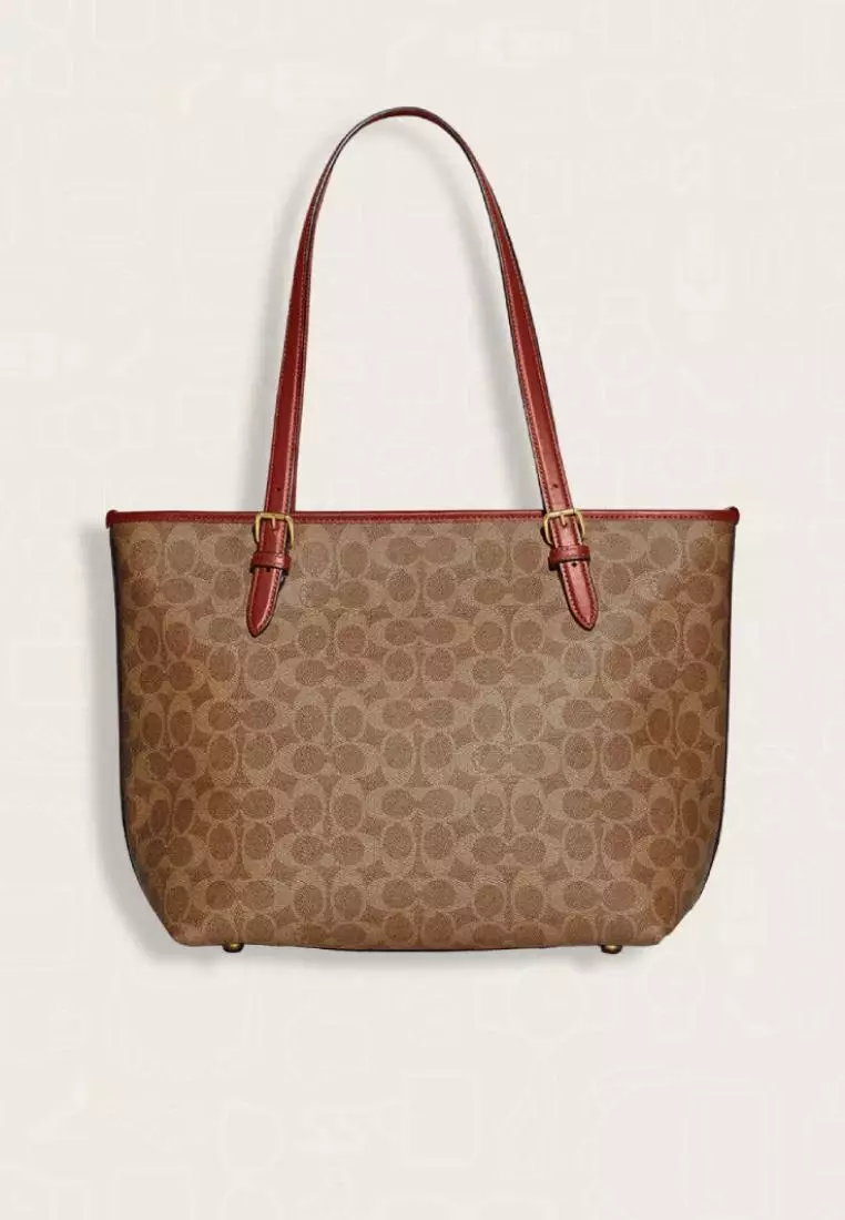 Jual Coach Coach Taylor Tote In Signature Canvas Tan Rust Original 2024 ...