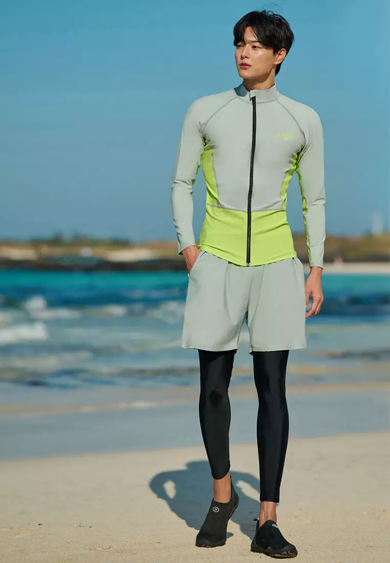Buy LYCKA LLL3033 Korean Style Men Rash Guard Green Online | ZALORA ...