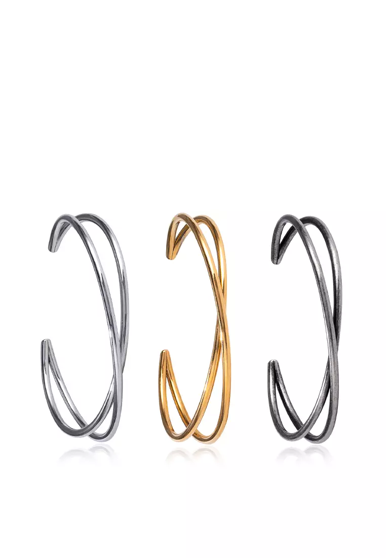 Buy HAPPY FRIDAYS Titanium Steel Double Wrapped Bracelet DWS1148 2025 Online | ZALORA