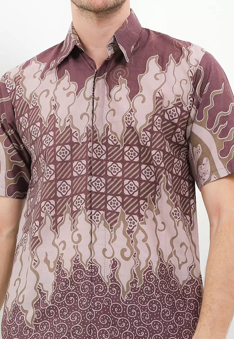 Jual Elshanum Batik Seroja Kemeja Batik Premium Pria Casual Modern ...