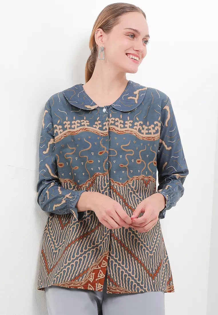 Jual Nuansa Batik Ervhin Blouse Batik Premium Wanita Casual Modern ...
